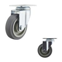 China 4In Gray TPR Top Plate Swivel Medium Duty Casters For Medical Bed for sale