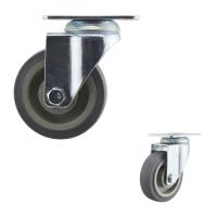 China 4In Gray TPR Top Plate Swivel Medium Duty Casters For Medical Bed for sale