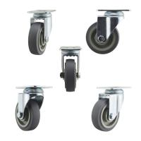 China 4In Gray TPR Top Plate Swivel Medium Duty Casters For Medical Bed for sale