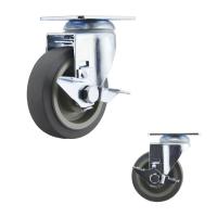 China 100mm Wheel TPR Swivel Side Brake Medium Duty Casters for sale