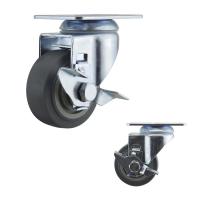 China 75mm Soft Wheel Swivel Brake TPR Medium Duty Casters 176lbs Capacity for sale