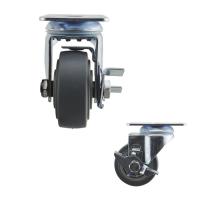 China 75mm Soft Wheel Swivel Brake TPR Medium Duty Casters 176lbs Capacity for sale