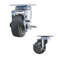 China 75mm Soft Wheel Swivel Brake TPR Medium Duty Casters 176lbs Capacity for sale