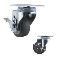 China 75mm Soft Wheel Swivel Brake TPR Medium Duty Casters 176lbs Capacity for sale