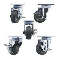 China 75mm Soft Wheel Swivel Brake TPR Medium Duty Casters 176lbs Capacity for sale