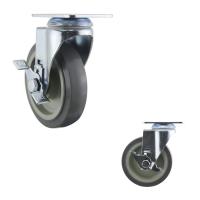 China 5 Inch TPR Medical Medium Duty Casters Top Plate Swivel Side Locking for sale