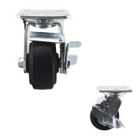 China 100mm 396lbs Black Rubber Heavy Duty Casters With Side Lock for sale