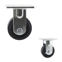 China 4 Inch Wheel 180kg Capacity Heavy Duty Casters Iron Rubber Rigid Plate for sale