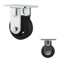 China 4 Inch Wheel 180kg Capacity Heavy Duty Casters Iron Rubber Rigid Plate for sale