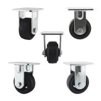 China 4 Inch Wheel 180kg Capacity Heavy Duty Casters Iron Rubber Rigid Plate for sale