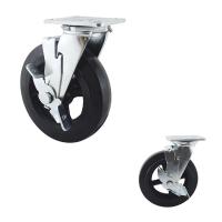 China 250kg Capacity Rubber Heavy Duty Casters 200mm Diameter for sale