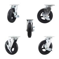 China 250kg Capacity Rubber Heavy Duty Casters 200mm Diameter for sale