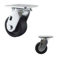 China 4 Inch Black Solid PP Wheel Swivel Plate Heavy Duty Casters for sale