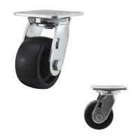 China 4 Inch Black Solid PP Wheel Swivel Plate Heavy Duty Casters for sale