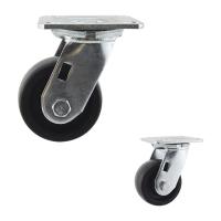 China 4 Inch Black Solid PP Wheel Swivel Plate Heavy Duty Casters for sale
