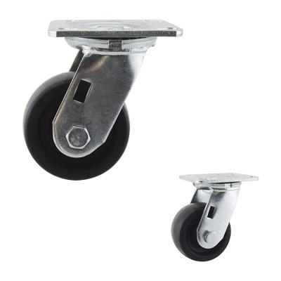 China 4 Inch Black Solid PP Wheel Swivel Plate Heavy Duty Casters for sale
