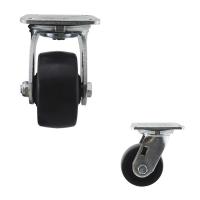 China 4 Inch Black Solid PP Wheel Swivel Plate Heavy Duty Casters for sale