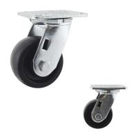 China 4 Inch Black Solid PP Wheel Swivel Plate Heavy Duty Casters for sale
