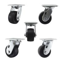 China 4 Inch Black Solid PP Wheel Swivel Plate Heavy Duty Casters for sale