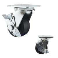 China Side Brake 660lbs Load Capacity Heavy Duty Casters Swivel Plate for sale