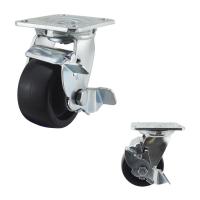 China Side Brake 660lbs Load Capacity Heavy Duty Casters Swivel Plate for sale
