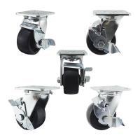 China Side Brake 660lbs Load Capacity Heavy Duty Casters Swivel Plate for sale
