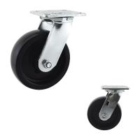 China 6 Inch Black PP Wheel Swivel Heavy Duty Casters No Brakes for sale