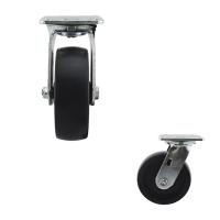 China 6 Inch Black PP Wheel Swivel Heavy Duty Casters No Brakes for sale