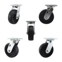 China 6 Inch Black PP Wheel Swivel Heavy Duty Casters No Brakes for sale