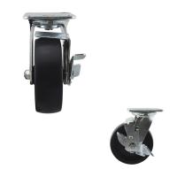 China 150X50mm Size Plastic Swivel Heavy Duty Casters With Single Brake for sale