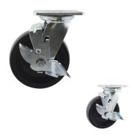 China 150X50mm Size Plastic Swivel Heavy Duty Casters With Single Brake for sale