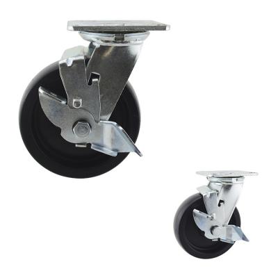 China 150X50mm Size Plastic Swivel Heavy Duty Casters With Single Brake for sale