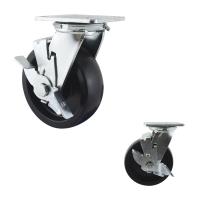 China 150X50mm Size Plastic Swivel Heavy Duty Casters With Single Brake for sale