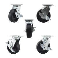China 150X50mm Size Plastic Swivel Heavy Duty Casters With Single Brake for sale