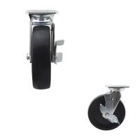 China Wholesale 8 inch Big Size Black Industrial Wheel Plate Mount PP Heavy Duty Casters Lock for sale