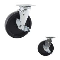 China Wholesale 8 inch Big Size Black Industrial Wheel Plate Mount PP Heavy Duty Casters Lock for sale