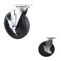 China Wholesale 8 inch Big Size Black Industrial Wheel Plate Mount PP Heavy Duty Casters Lock for sale