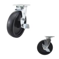 China Wholesale 8 inch Big Size Black Industrial Wheel Plate Mount PP Heavy Duty Casters Lock for sale