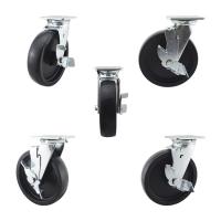 China Wholesale 8 inch Big Size Black Industrial Wheel Plate Mount PP Heavy Duty Casters Lock for sale