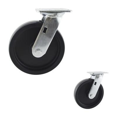 China WBD ODM Large Wheel 200mm Diameter Plate Black Plastic Heavy Duty Casters Swivel for sale