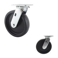 China WBD ODM Large Wheel 200mm Diameter Plate Black Plastic Heavy Duty Casters Swivel for sale