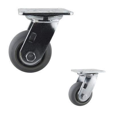 China TPR 4x2 Inch Arc Tread Top Plate Swivel Heavy Duty Casters for sale