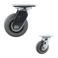 China 230kg Capacity TPR Swivel Plate Soft Casters Ball Bearing 125mm Castor Wheels for sale