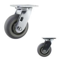 China 230kg Capacity TPR Swivel Plate Soft Casters Ball Bearing 125mm Castor Wheels for sale