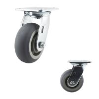 China 230kg Capacity TPR Swivel Plate Soft Casters Ball Bearing 125mm Castor Wheels for sale