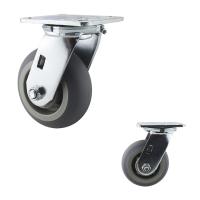China 230kg Capacity TPR Swivel Plate Soft Casters Ball Bearing 125mm Castor Wheels for sale