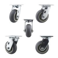 China 230kg Capacity TPR Swivel Plate Soft Casters Ball Bearing 125mm Castor Wheels for sale