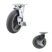 China 8 Inch Silent TPR Thermoplastic Rubber 616LBS Directional Locking Swivel Casters for sale