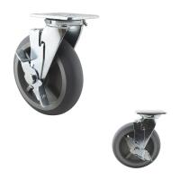 China 8 Inch Silent TPR Thermoplastic Rubber 616LBS Directional Locking Swivel Casters for sale