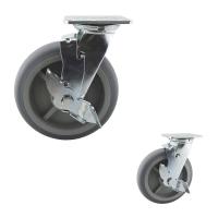 China 8 Inch Silent TPR Thermoplastic Rubber 616LBS Directional Locking Swivel Casters for sale